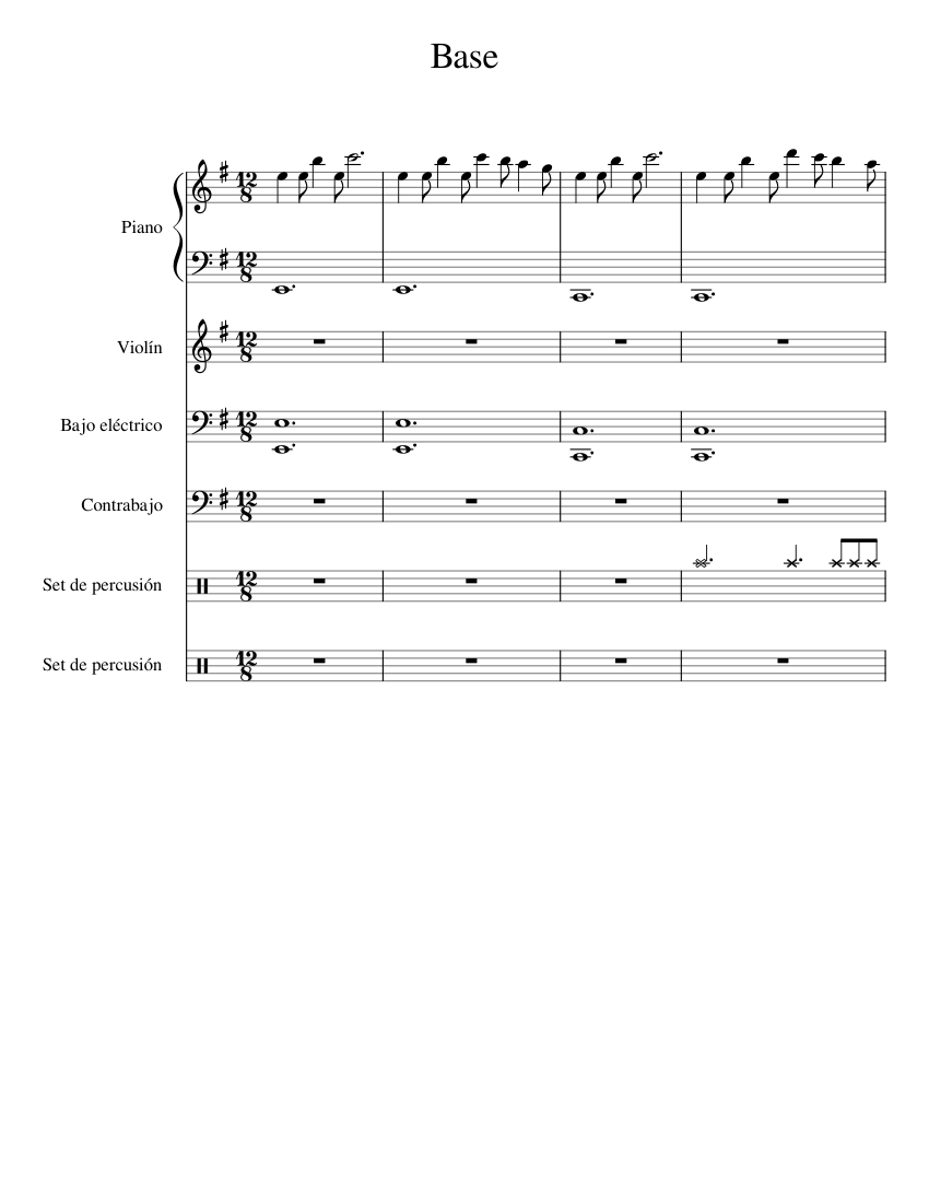 Base Sheet music for Piano, Contrabass, Violin, Bass guitar & more ...