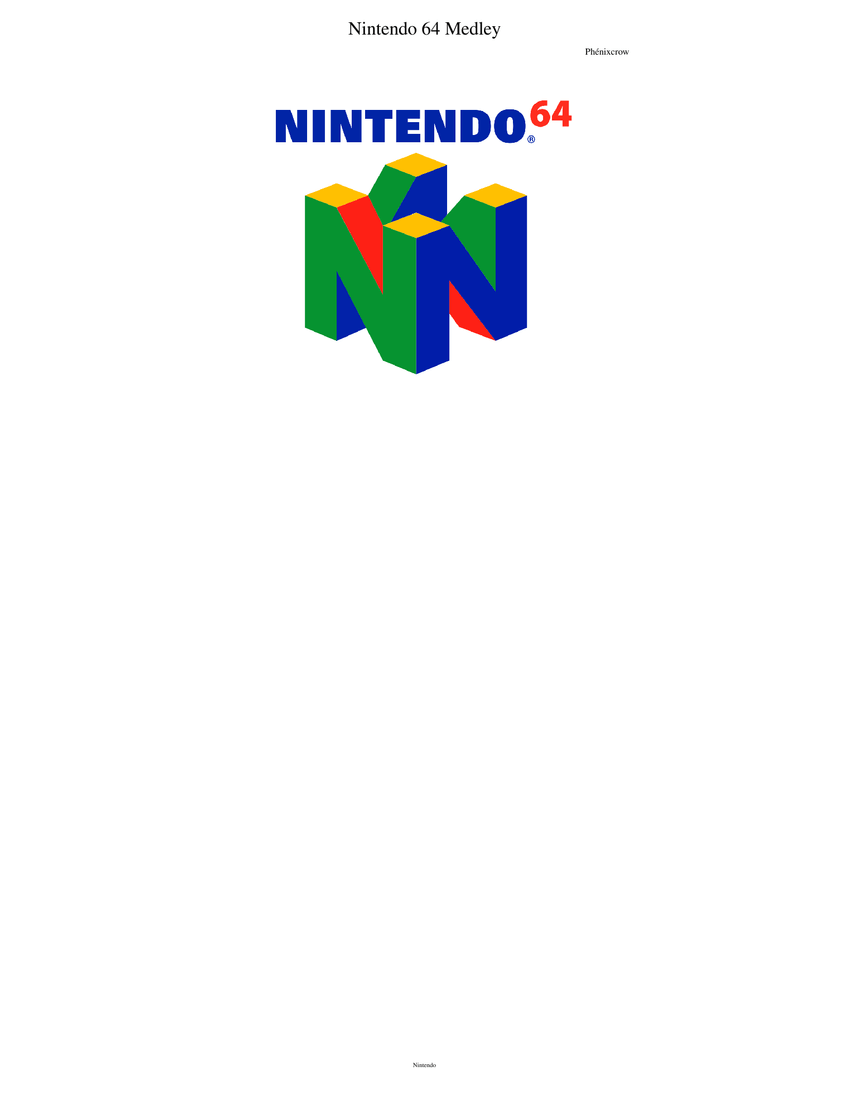 Nintendo 64 Medley Sheet Music for Piano, Trombone, Organ, Tuba & more ...