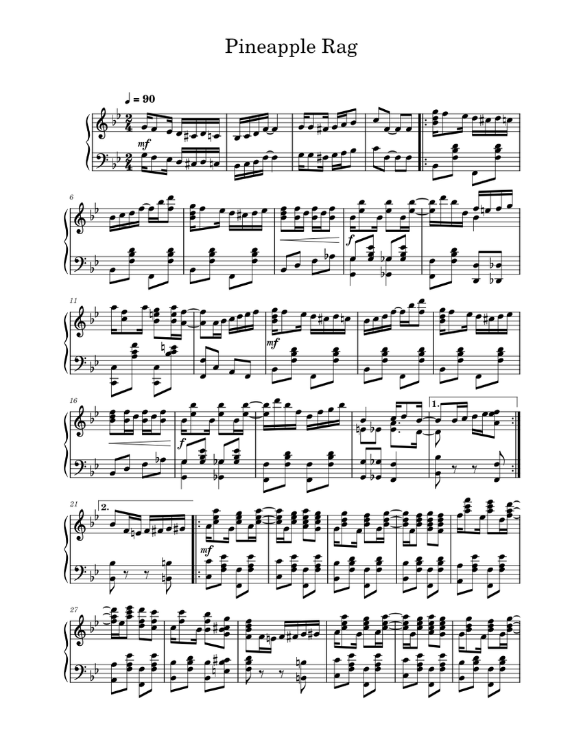 Pineapple Rag – Scott Joplin - Piano Sheet music for Piano (Solo ...