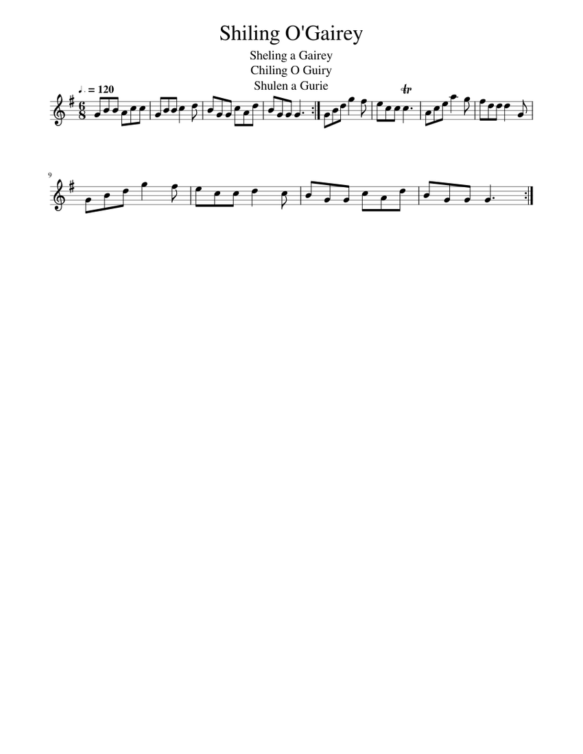 Shiling O'Gairey Sheet music for Piano (Solo) Easy | Musescore.com