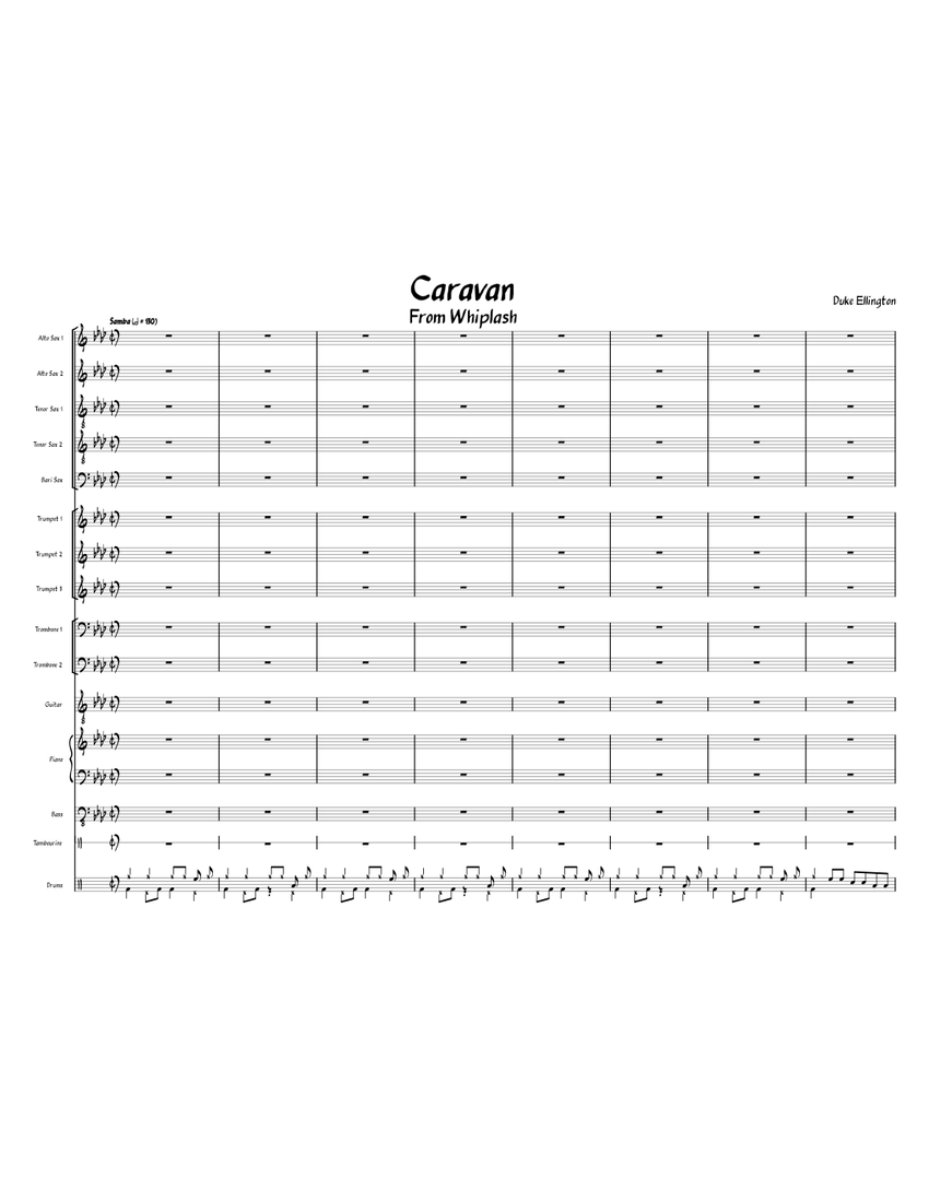 Caravan – Duke Ellington Sheet music for Piano, Trombone, Tambourine ...