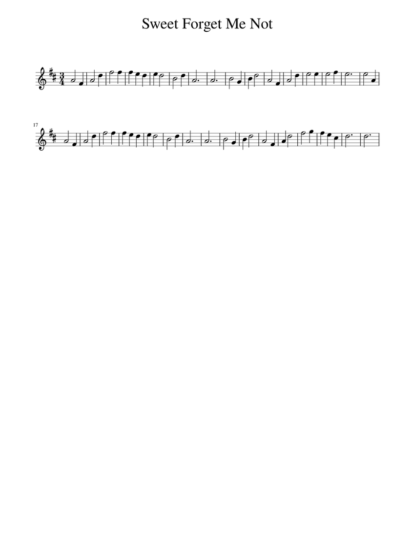 Sweet Forget Me Not Sheet music for Piano (Solo) Easy | Musescore.com
