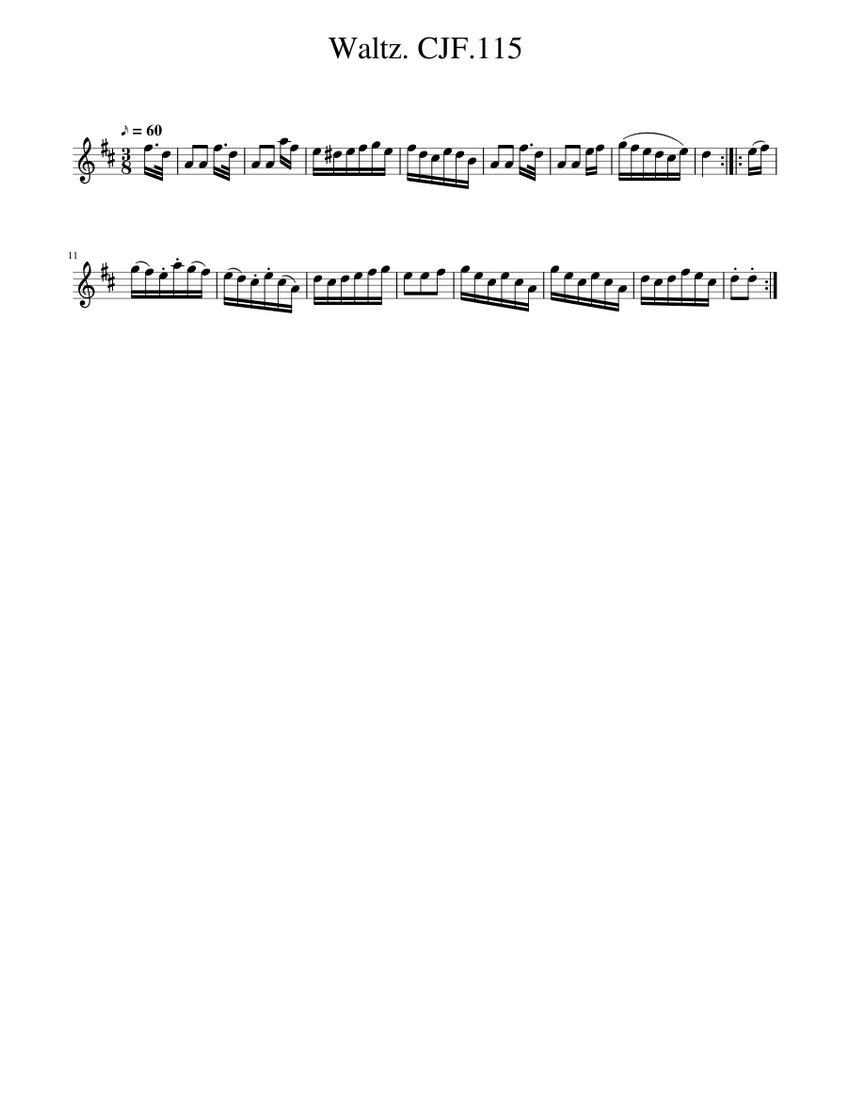 Waltz. CJF.115 Sheet music for Piano (Solo) Easy | Musescore.com