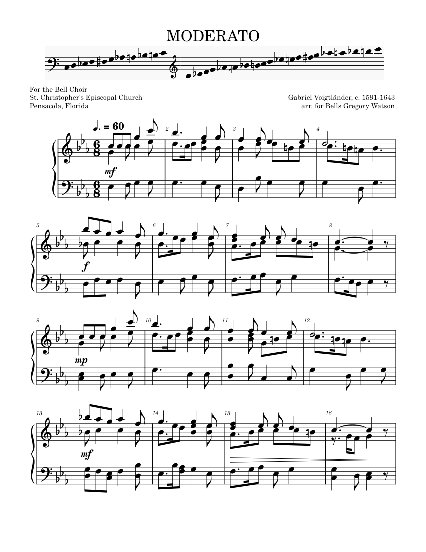 MODERATO Voigtlander Sheet Music for Piano (Handbell Ensembles) Easy ...