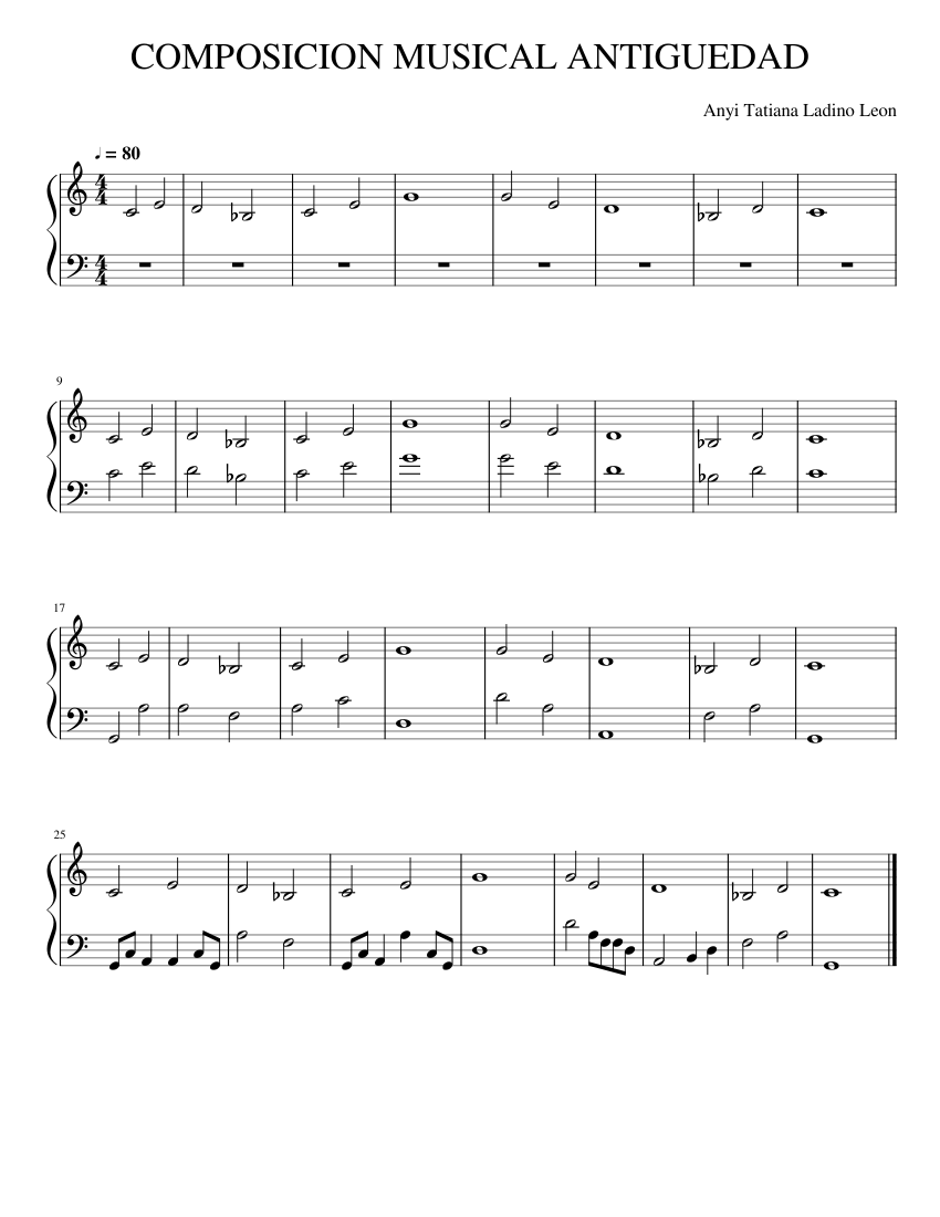 COMPOSICION_MUSICAL_ANTIGUEDAD Sheet music for Piano (Solo) Easy ...