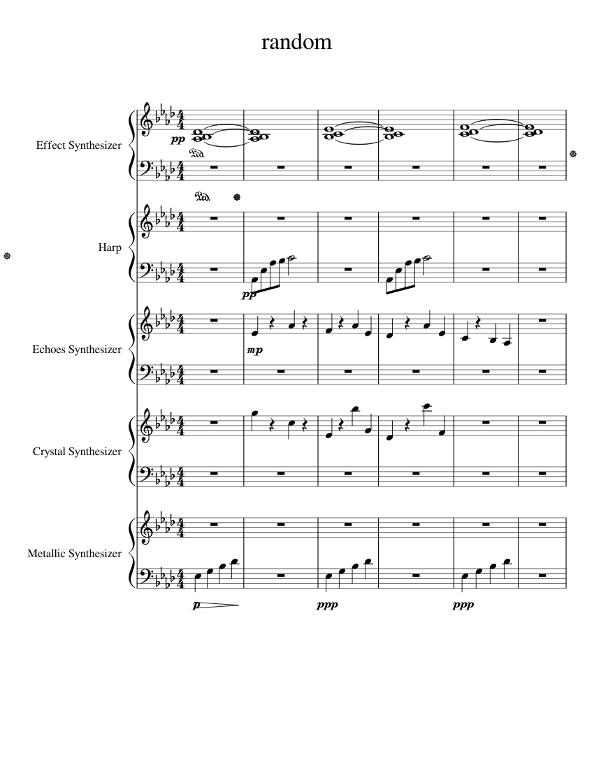 Random Sheet music for Harp, Synthesizer (Mixed Quintet) | Musescore.com