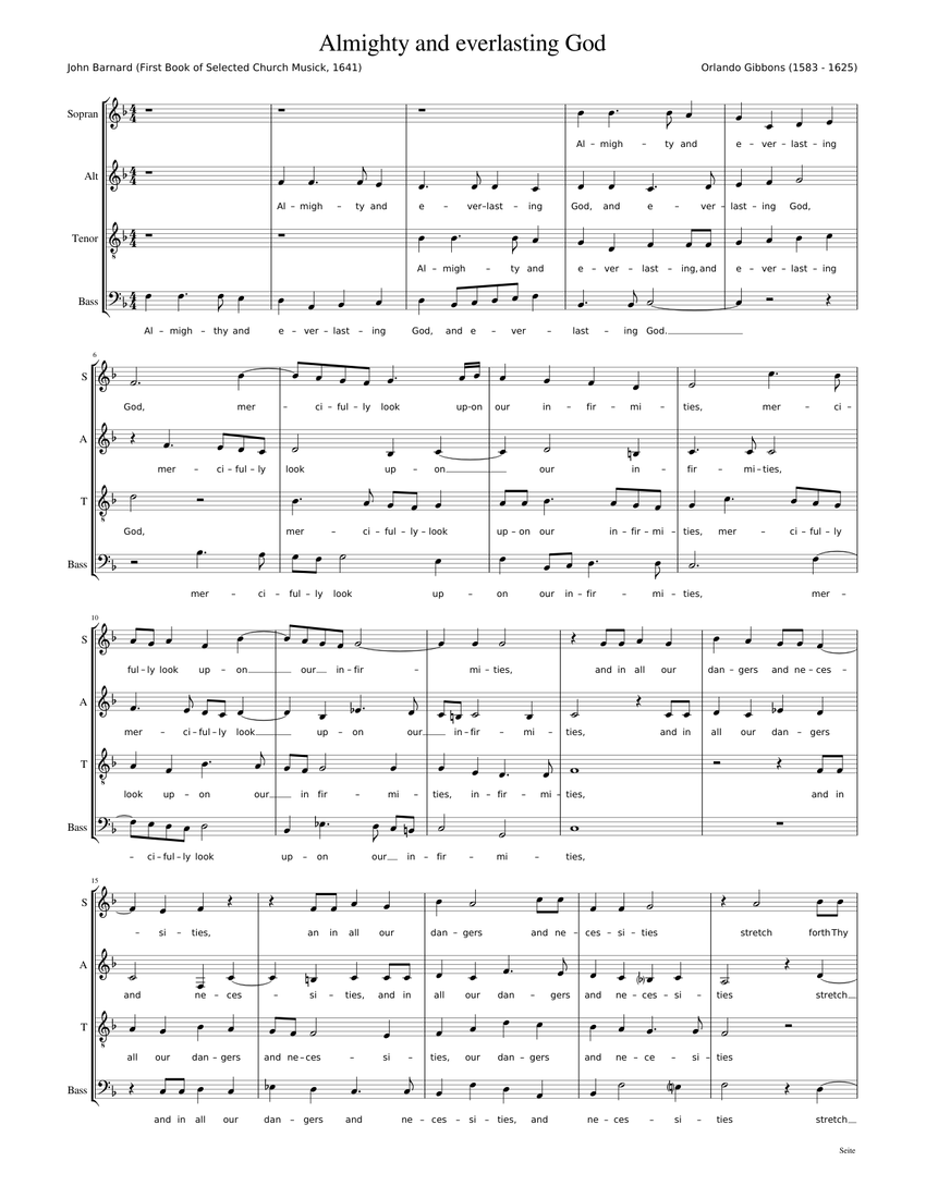 Gibbons Almighty and everlasting God Sheet Music for Piano (Mixed ...