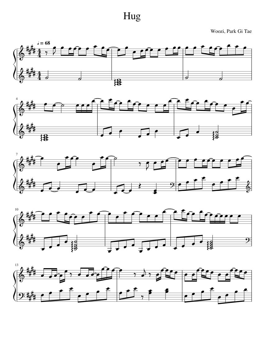 Hug Sheet Music for Piano (Solo) easy | MuseScore.com