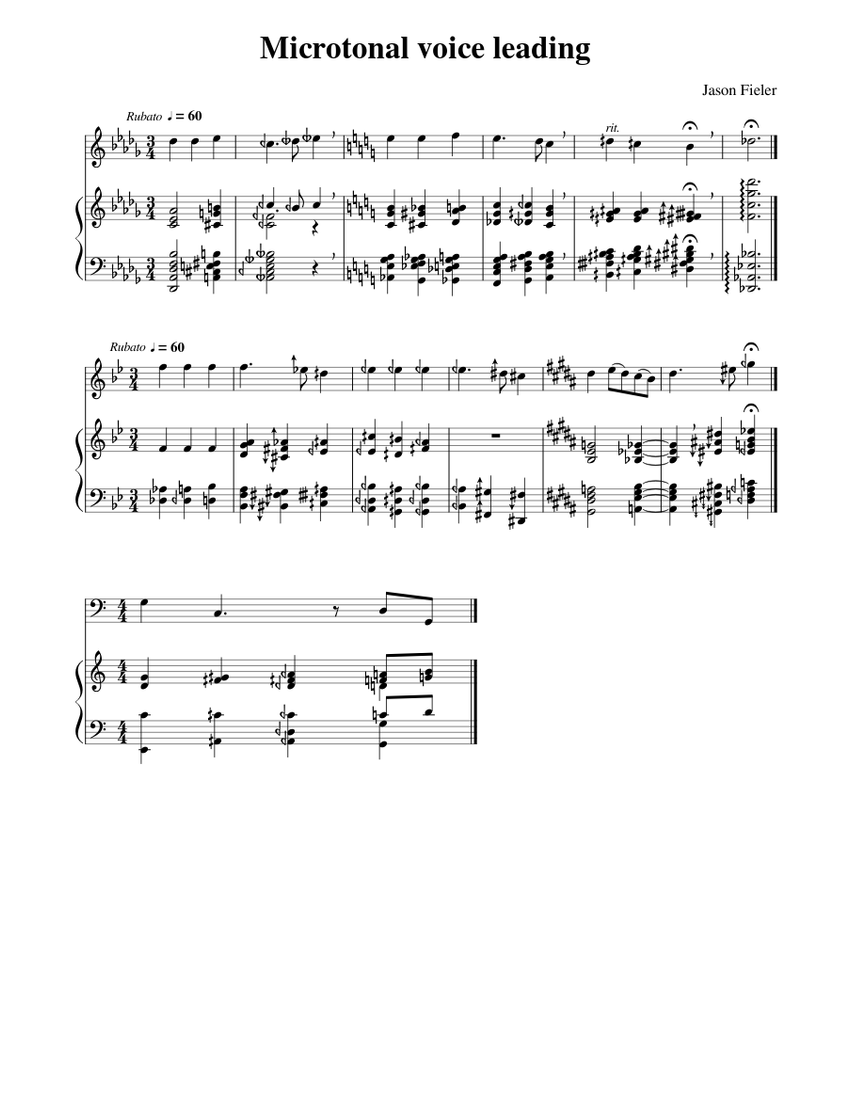 Microtonal voice leading Sheet music for Vocals (A Capella) | Musescore.com