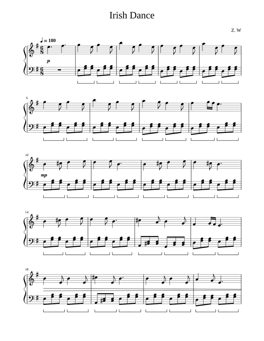 Irish Dance Sheet Music for Piano (Solo) easy | MuseScore.com