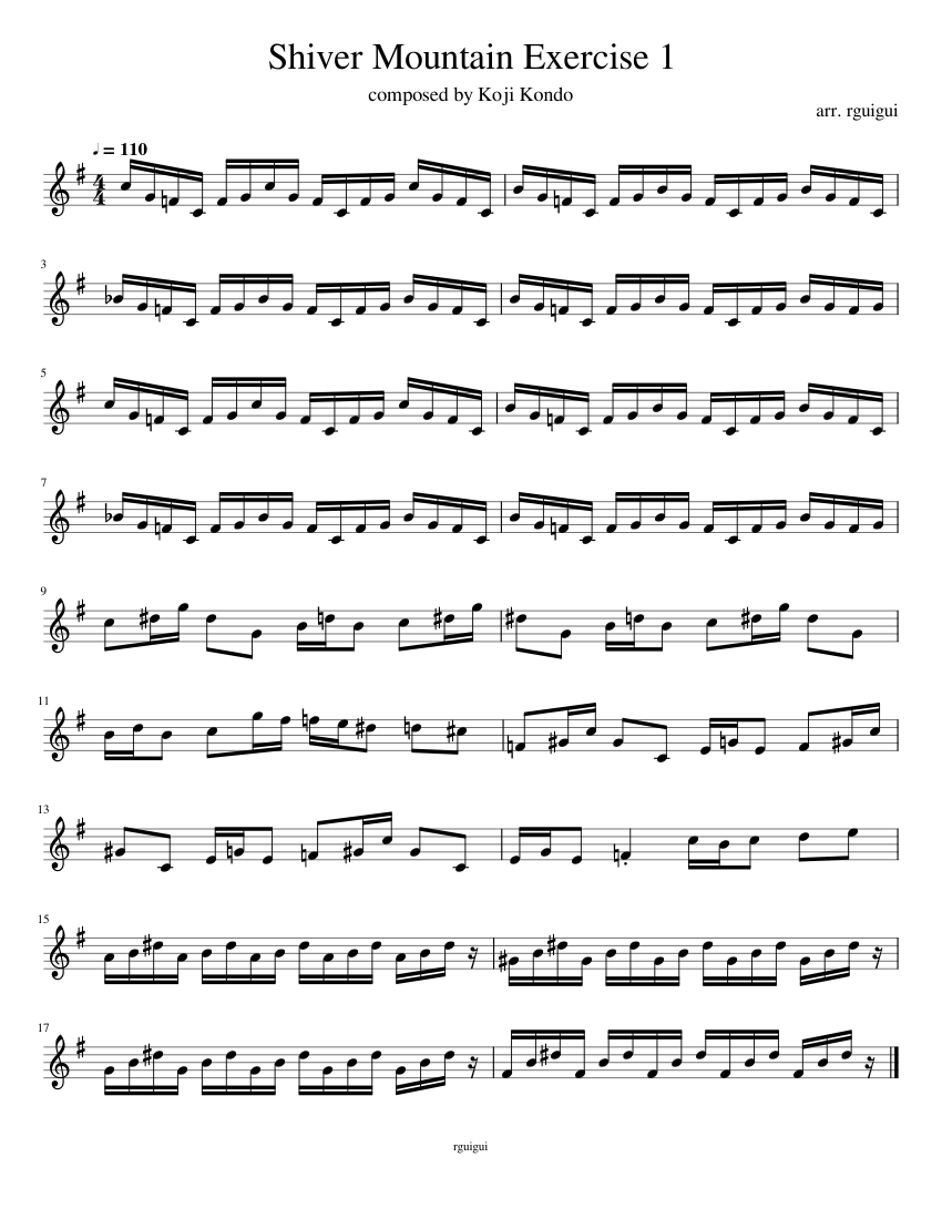 Shiver Mountain Exercise 1 Sheet music for Violin (Solo) | Musescore.com