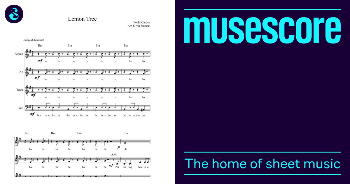 Lemon Tree for A Cappella Sheet music for Bass guitar (Solo ...