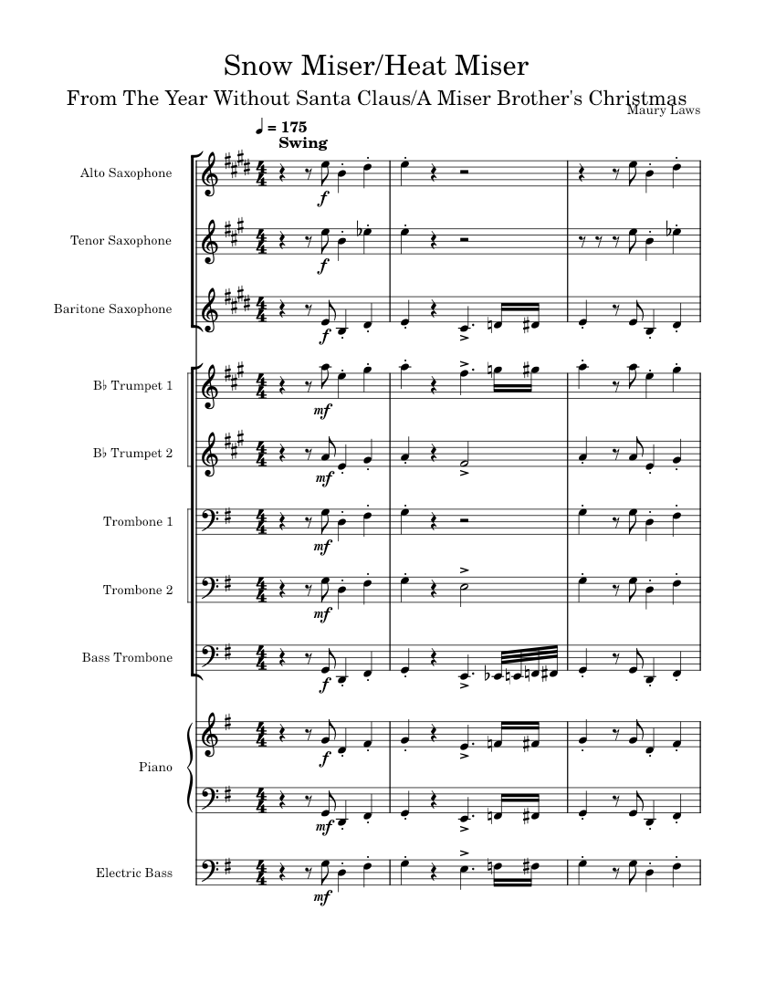 Snow miser – Misc Christmas Snow Miser Sheet music for Piano, Trombone ...