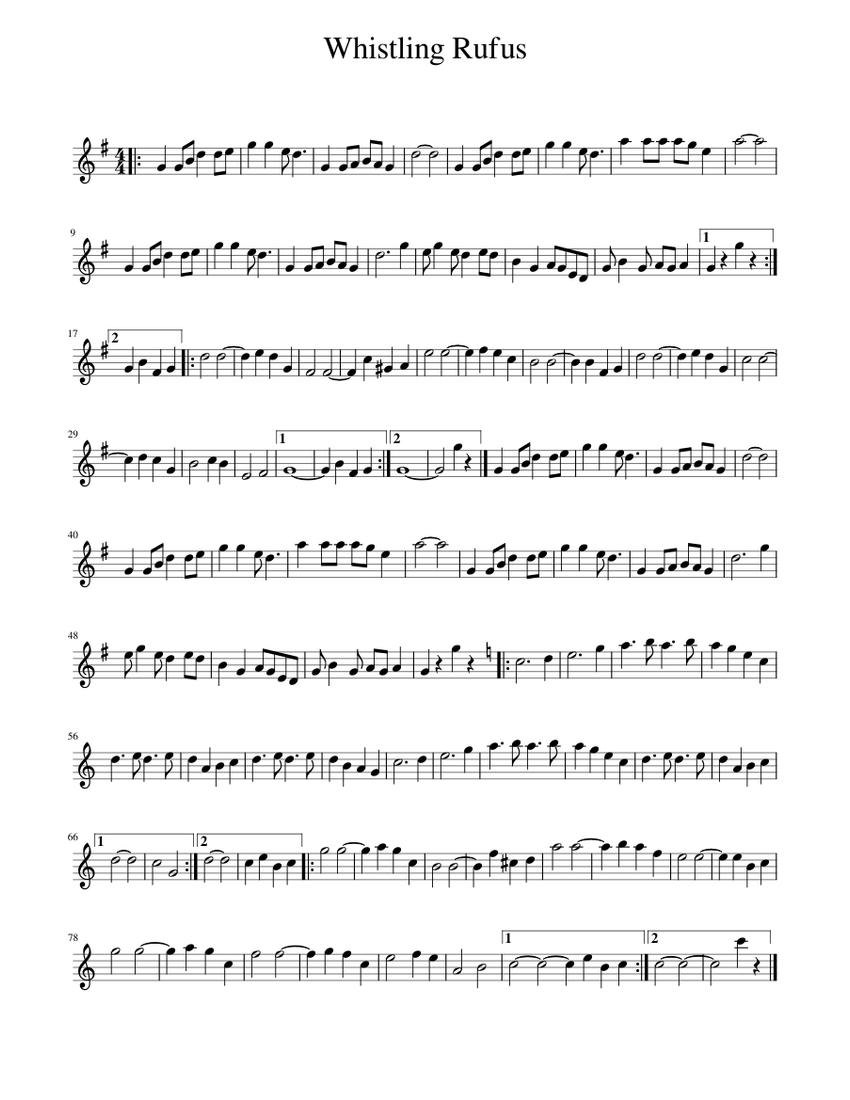 Whistling Rufus Sheet Music for Piano (Solo) easy | MuseScore.com