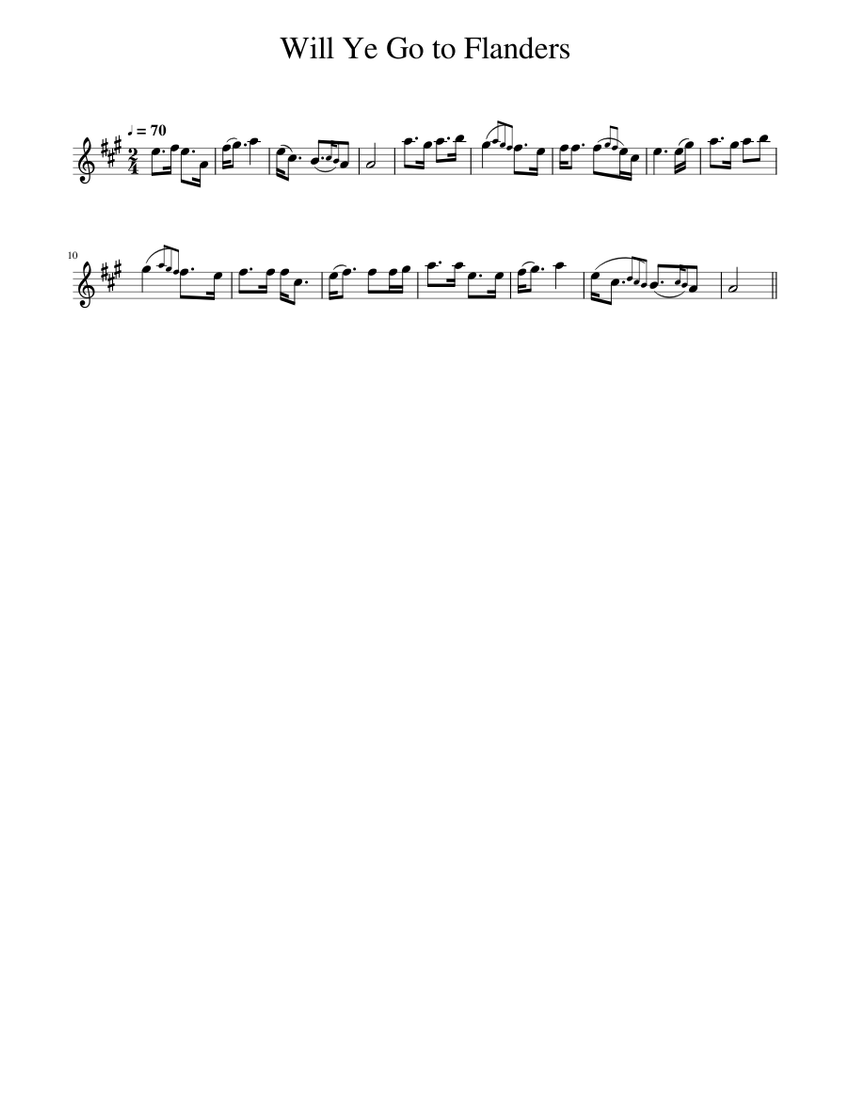 Will Ye Go to Flanders Sheet music for Piano (Solo) | Musescore.com