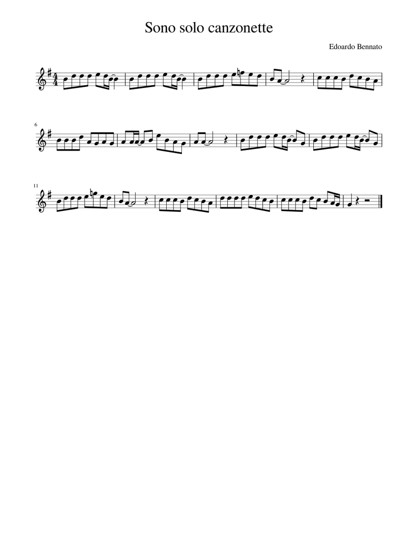 Sono solo canzonette Sheet Music for Piano (Solo) Easy | MuseScore.com