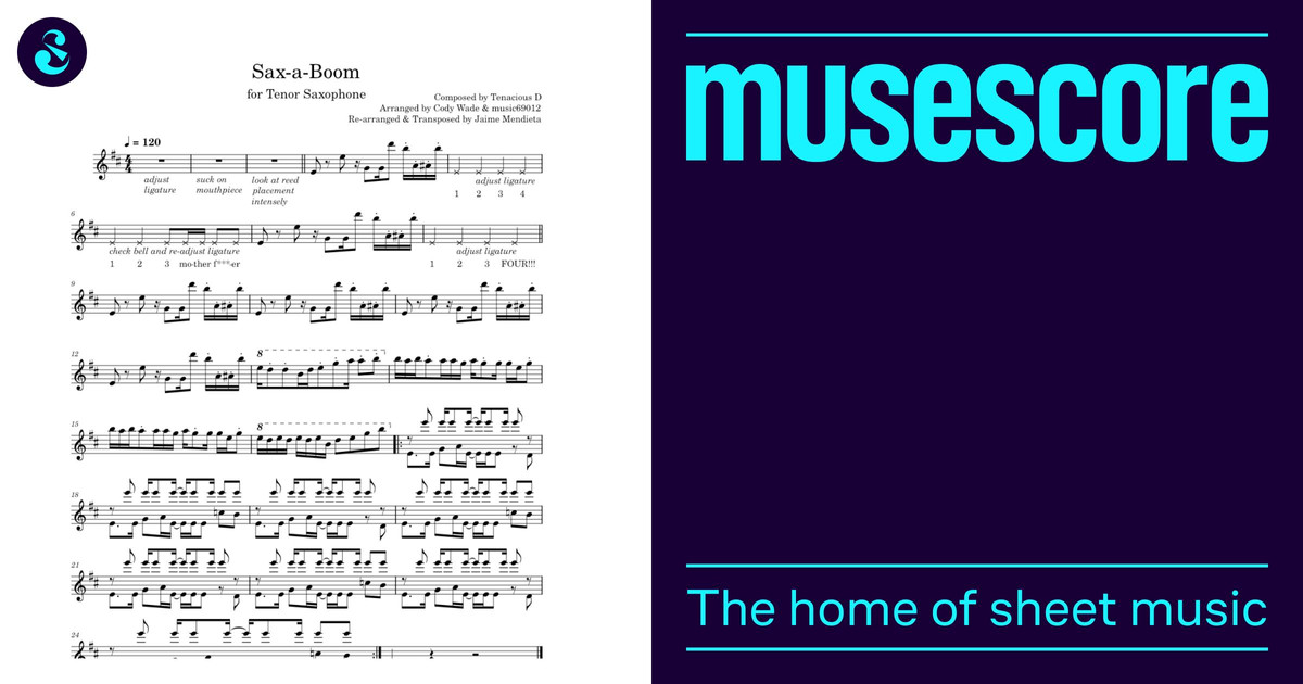 Saxaboom – Tenacious D Sheet music for Saxophone tenor (Solo ...