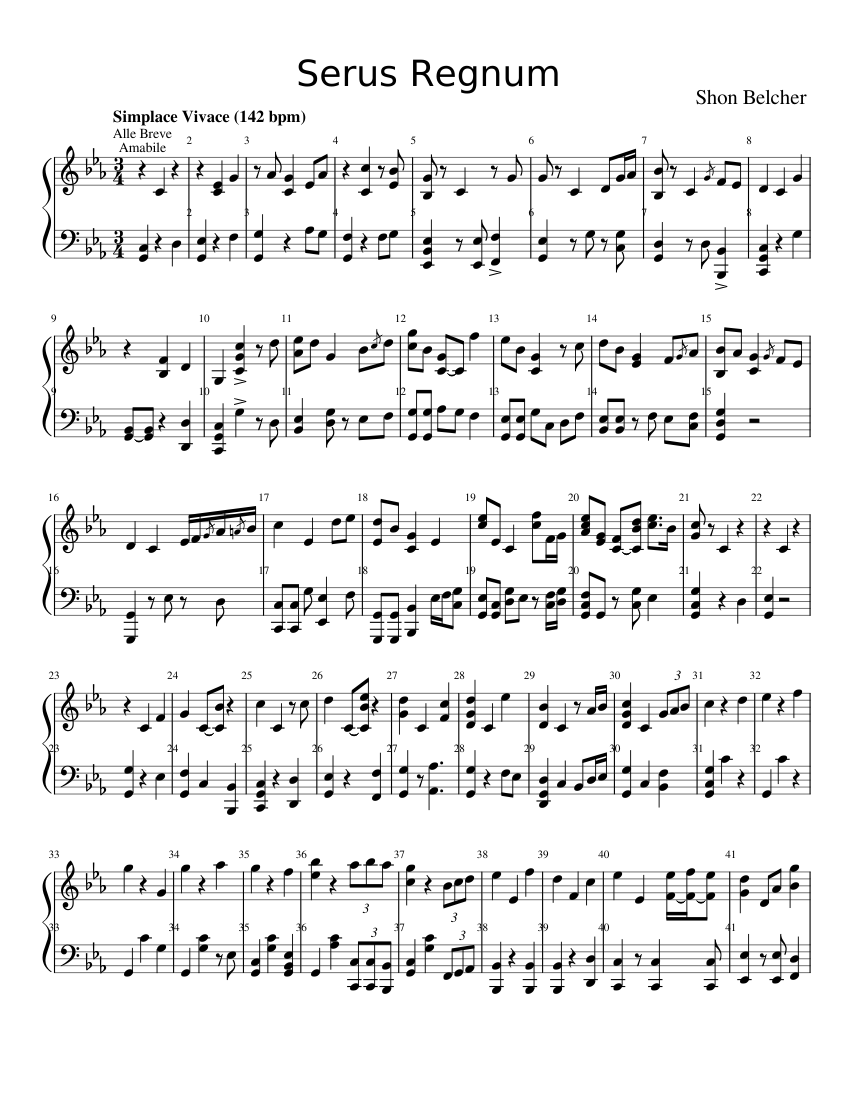 Medieval Harp Solo: Serus Regnum (Late Kingdoms) Sheet Music for Harp ...