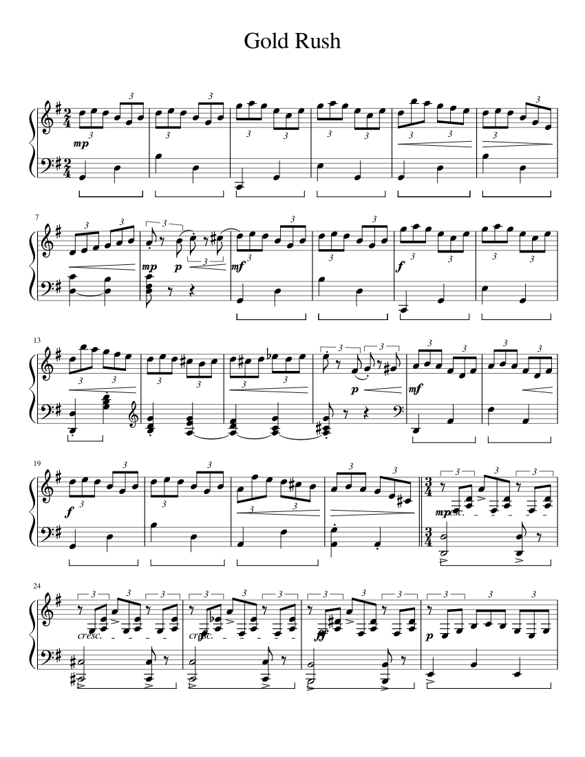 Gold Rush - Taylor Swift Sheet Music for Piano (Solo) easy | MuseScore.com