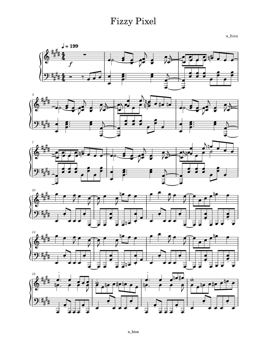 Fizzy Pixel Sheet Music for Piano (Solo) | MuseScore.com