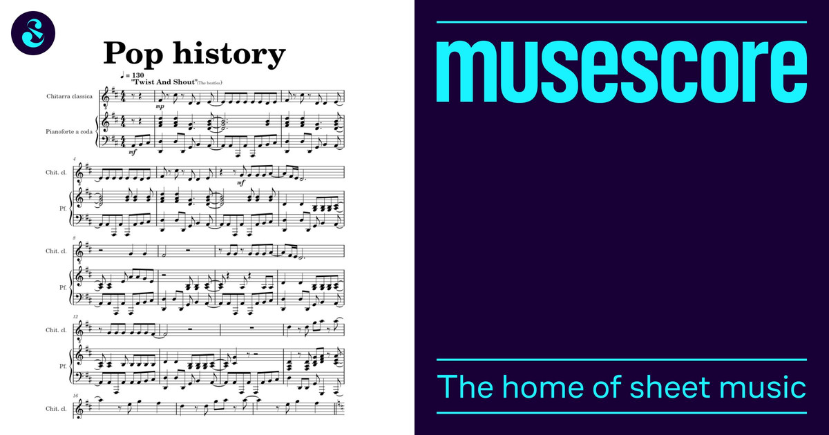 Pop history (a pop medley) Sheet music for Piano, Guitar (Mixed Duet ...