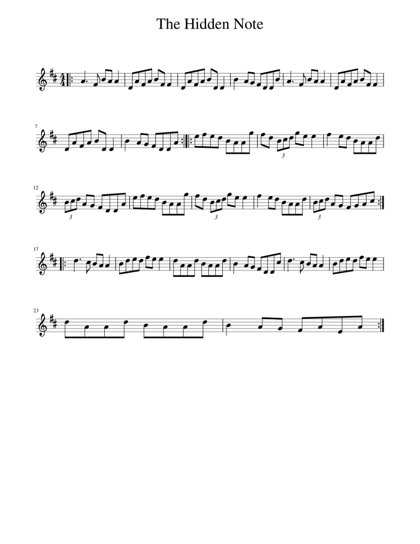 The Hidden Note Sheet music for Piano (Solo) | Musescore.com