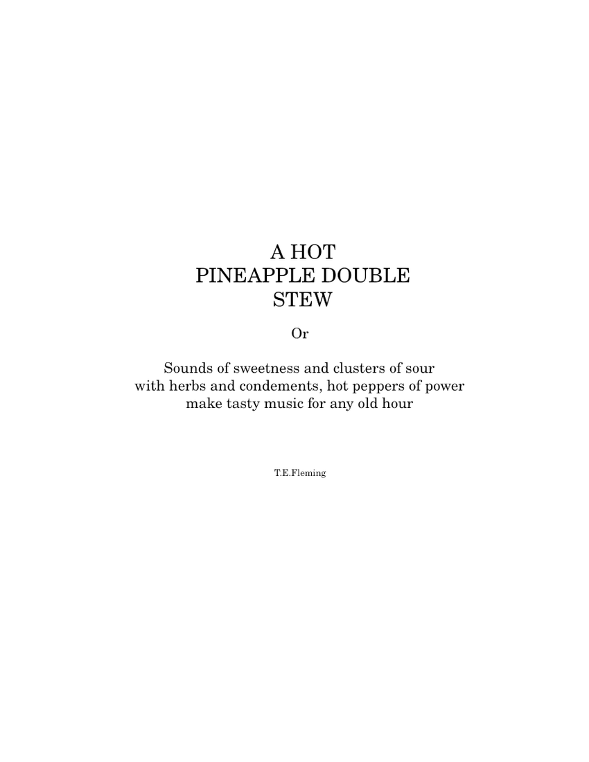 A HOT DOUBLE PINAPPLE STEW Sheet Music for Piano, Flute piccolo, Flute ...