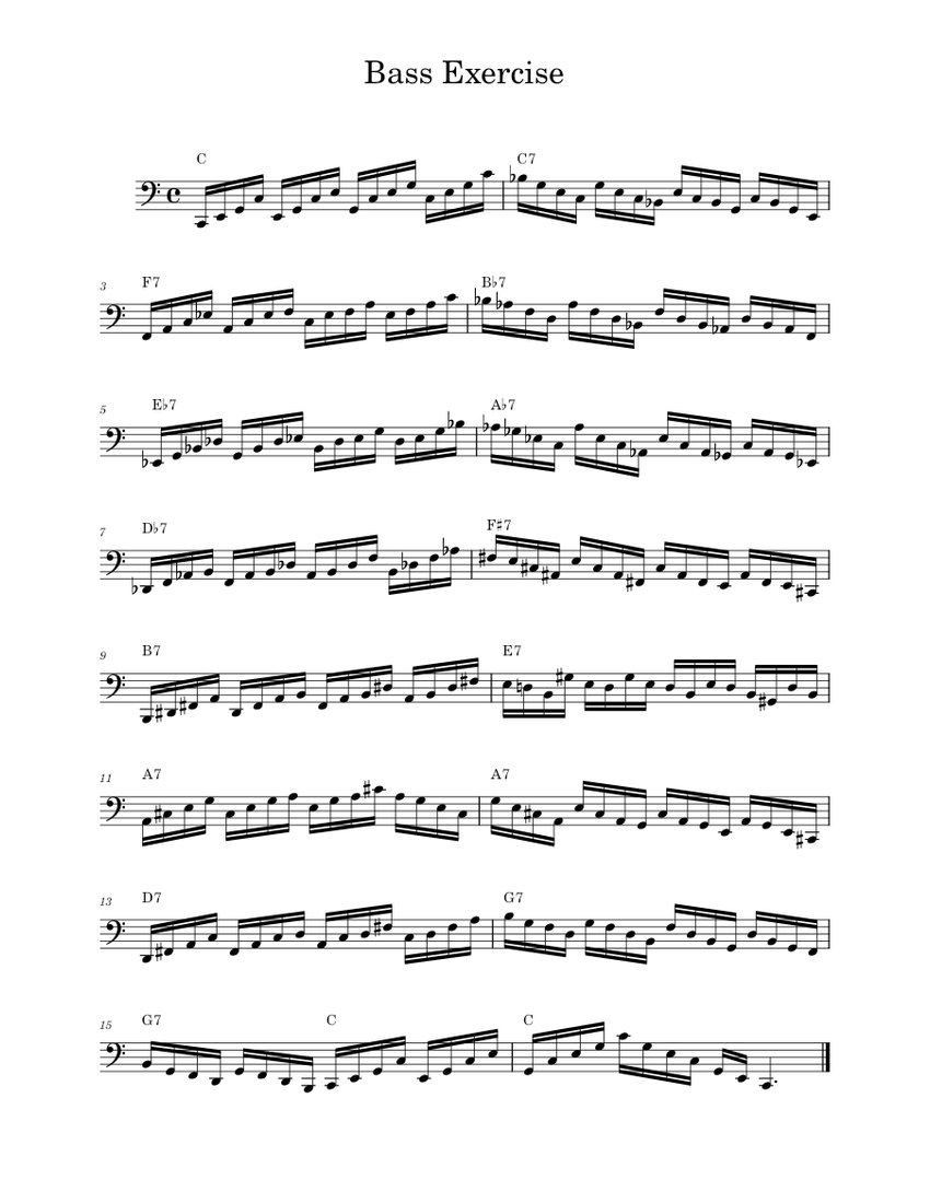 Bass Exercise Sheet music for Piano (Solo) Easy | Musescore.com