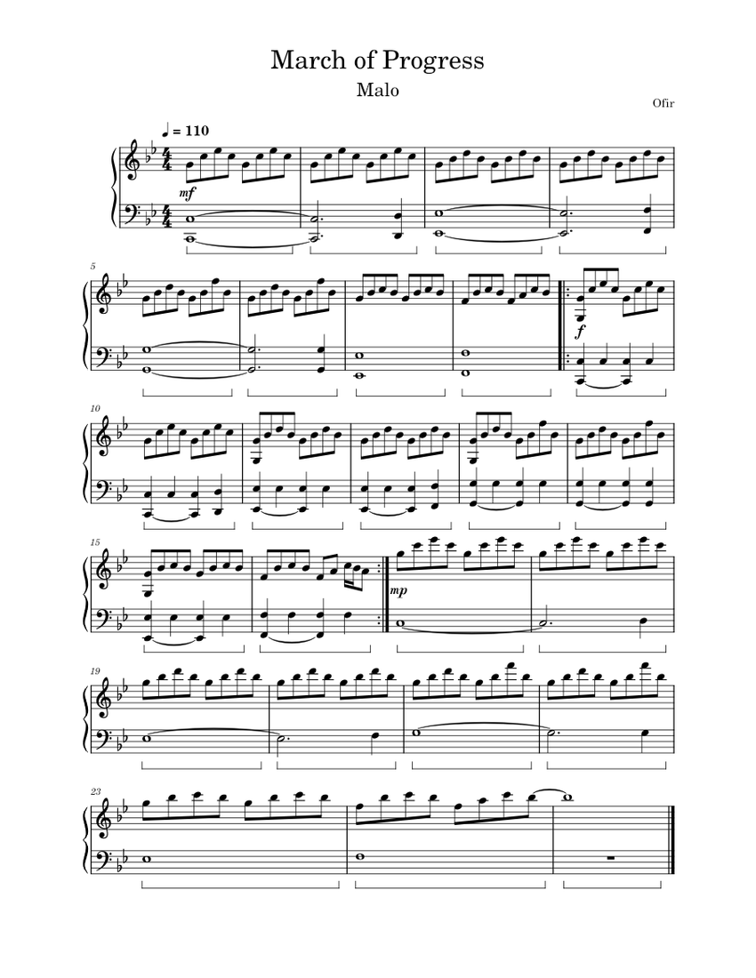 March of Progress - Malo Sheet music for Piano (Solo) Easy | Musescore.com