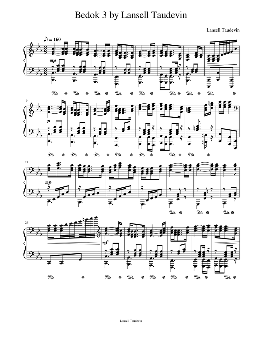 Bedok 3 by Lansell Taudevin Sheet music for Piano (Solo) | Musescore.com