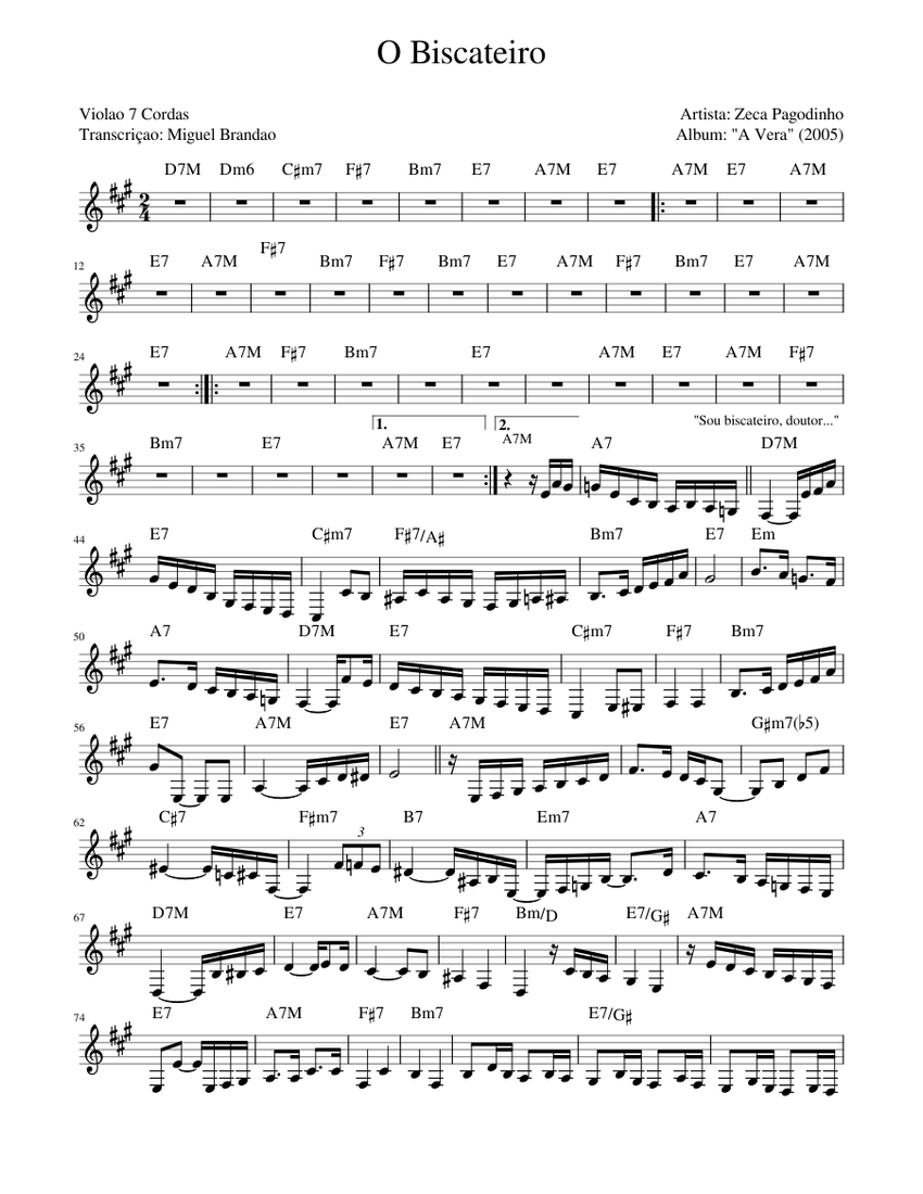 O Biscateiro Sheet music for Piano (Solo) Easy | Musescore.com