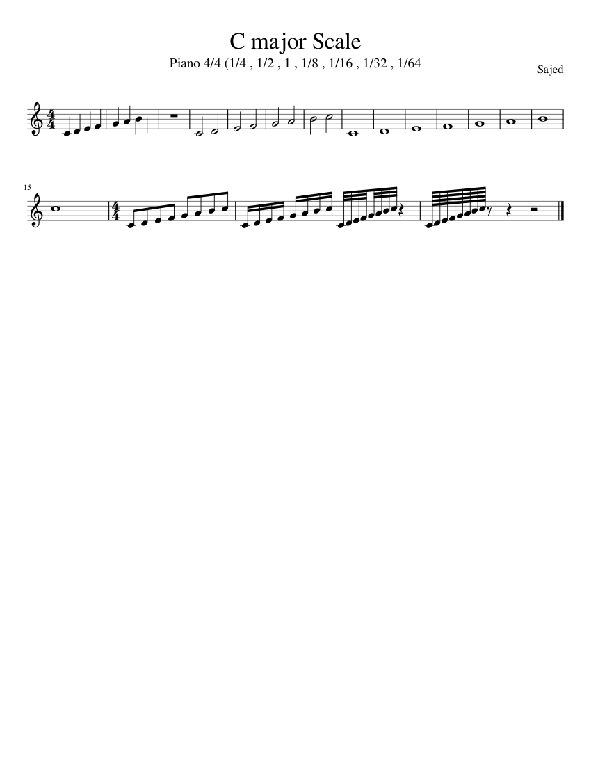 C major Scale Sheet music for Piano (Solo) | Musescore.com