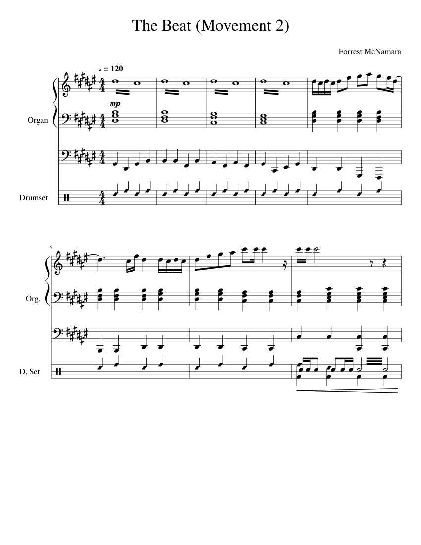 The Beat (Movement 2) Sheet music for Organ, Drum group (Mixed Duet ...