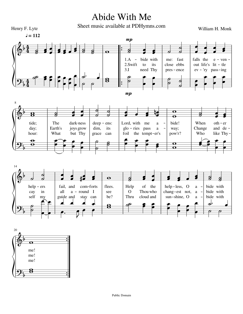 Abide With Me Sheet music for Piano (Solo) Easy | Musescore.com