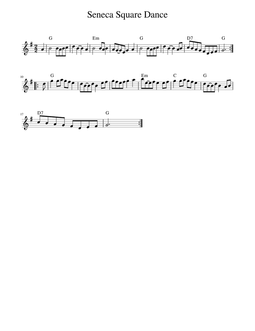 Seneca Square Dance Sheet music for Piano (Solo) | Musescore.com