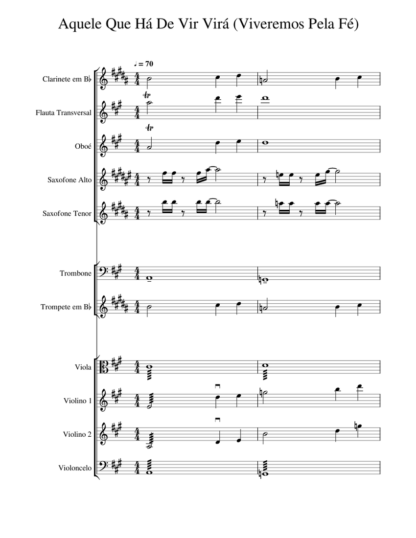 Aquele Que Há De Vir Virá (Viveremos Pela Fé) Sheet Music for Trombone ...