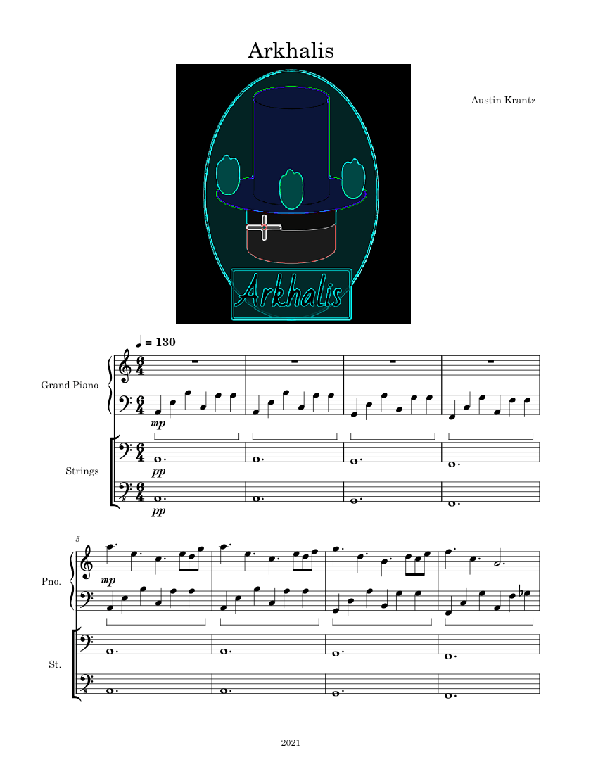 Arkhalis Sheet Music for Piano, Strings group (Mixed Ensemble ...