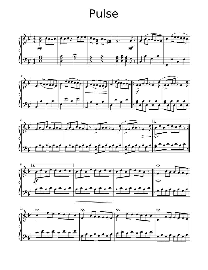Pulse Sheet music for Piano (Solo) Easy | Musescore.com
