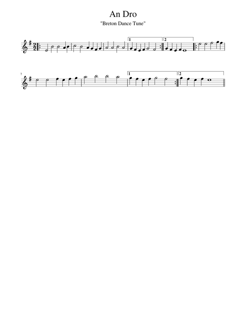 An Dro Sheet music for Piano (Solo) | Musescore.com