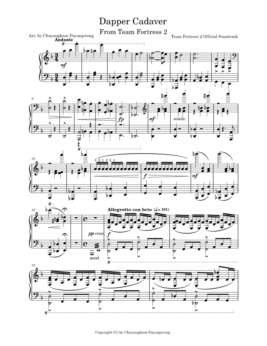 Dapper Cadaver – Valve Studio Orchestra Dapper Cadaver arr. by C ...