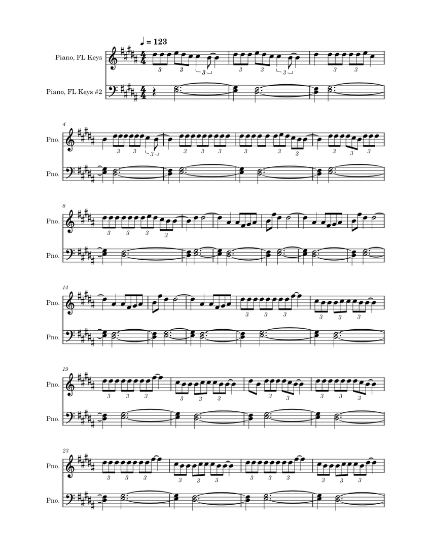 Lil Uzi Vert - 20 Mins Sheet music for Piano (Piano Duo) | Musescore.com