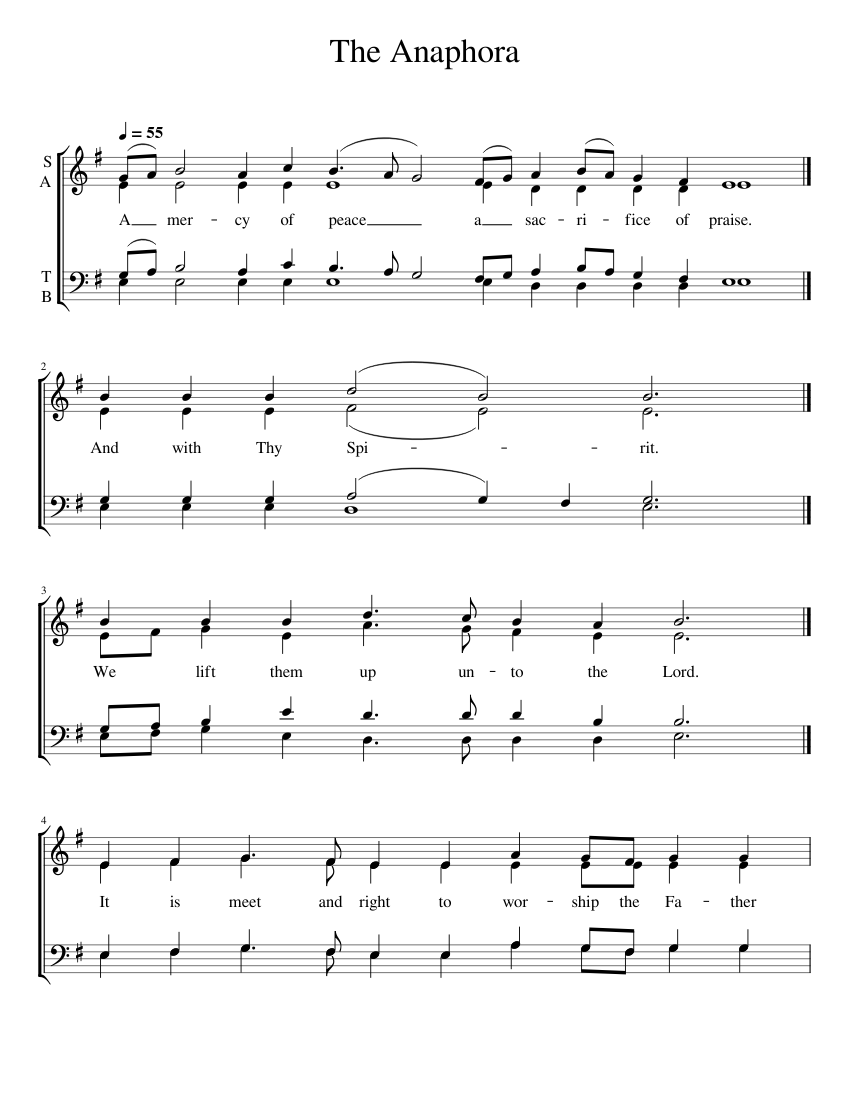 The Anaphora Sheet Music for Female, Male (Choral) | MuseScore.com