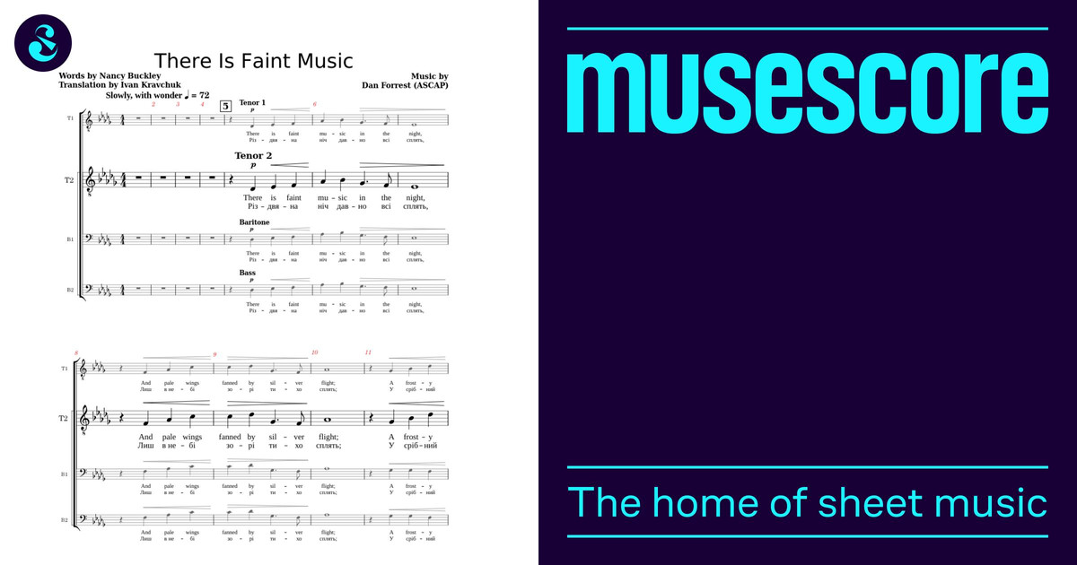 There is Faint Music - Tenor 2 Choral Track Sheet music for Female ...