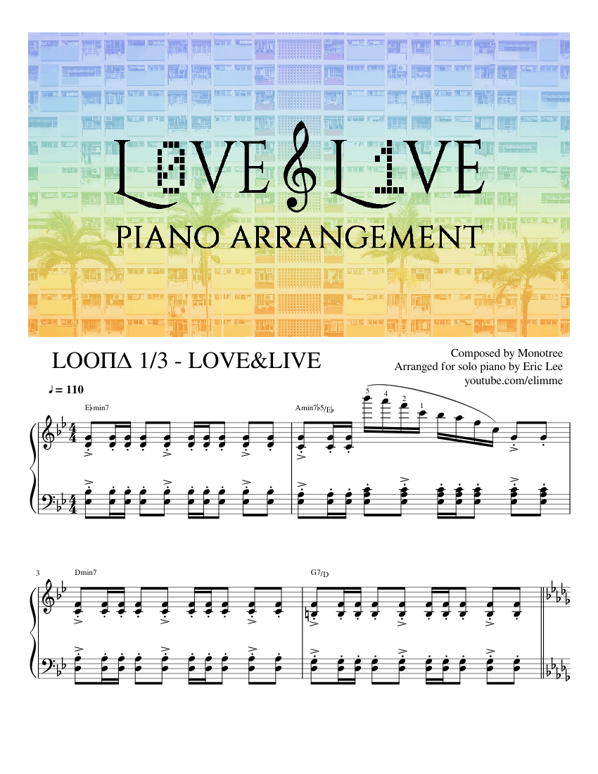 LOOΠΔ 1/3 - Love&Live - Advanced Piano Solo - piano tutorial