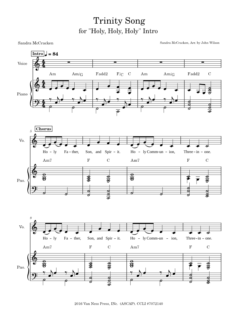 Trinity song – Sandra McCracken Trinity Song – Sandra McCracken Sheet Music with Chords for ...