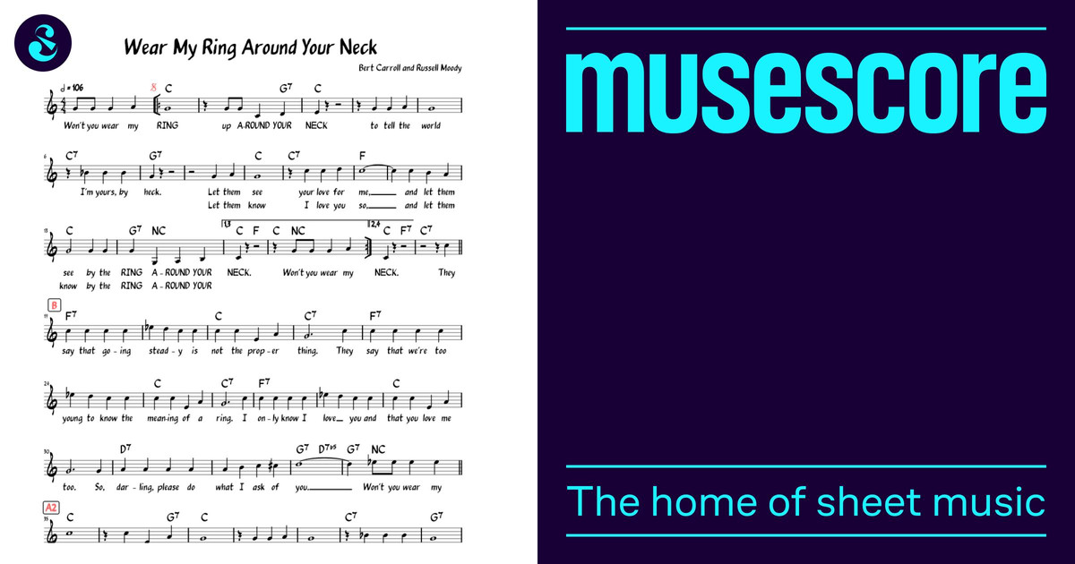 Wear My Ring Around Your Neck (Lead sheet with lyrics ) Sheet Music ...