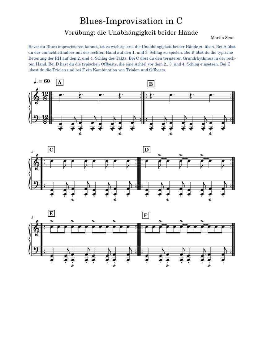 Blues-Improvisation #Vorübung - piano tutorial