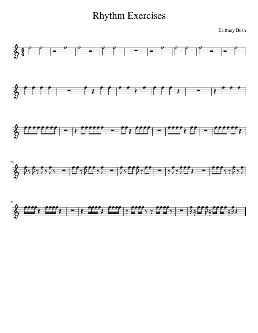 Rhythm Exercises Sheet Music for Piano (Solo) easy | MuseScore.com