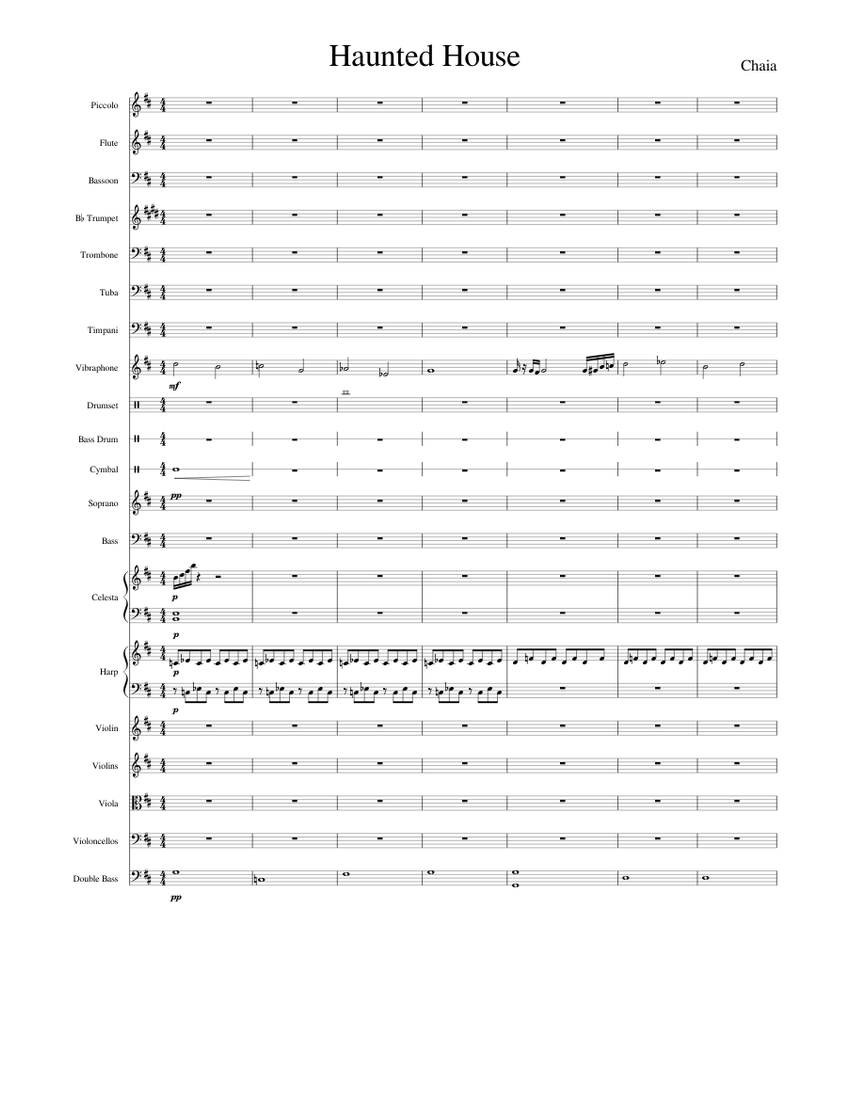 Haunted House Sheet music for Trombone, Soprano, Bass voice, Tuba ...