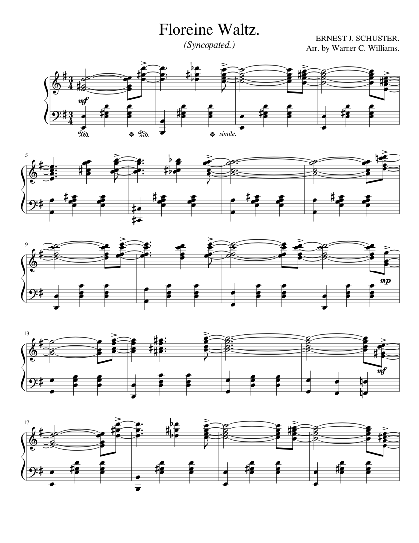Floreine (1908) Sheet Music for Piano (Solo) | MuseScore.com